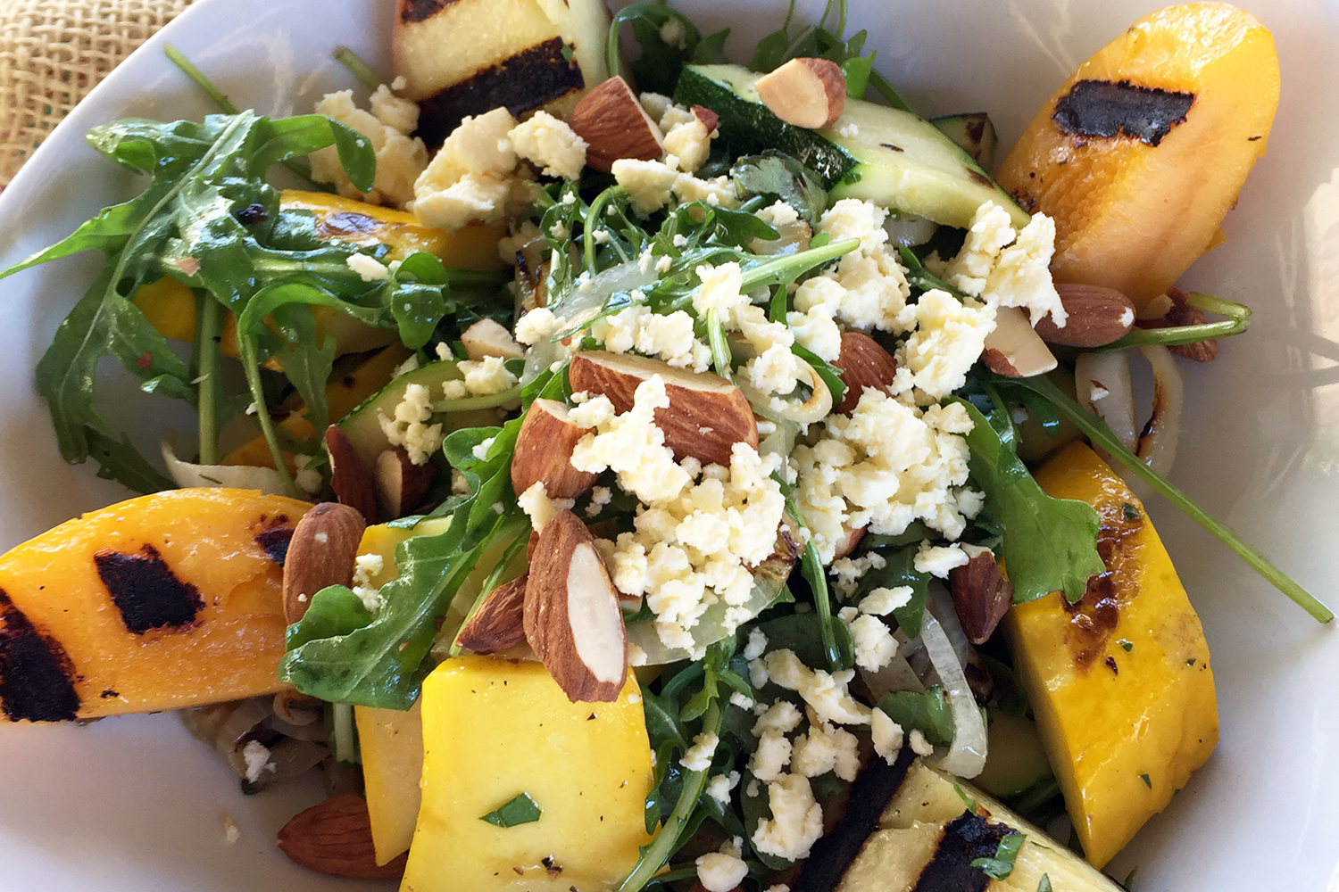 Grilled Stone Fruit and Zucchini Salad with Toasted Almonds : Foodwise