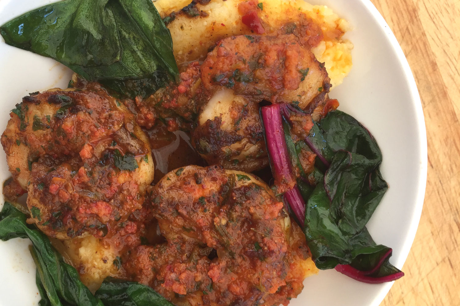 Puerto Rican’ish Shrimp and Polenta : Foodwise