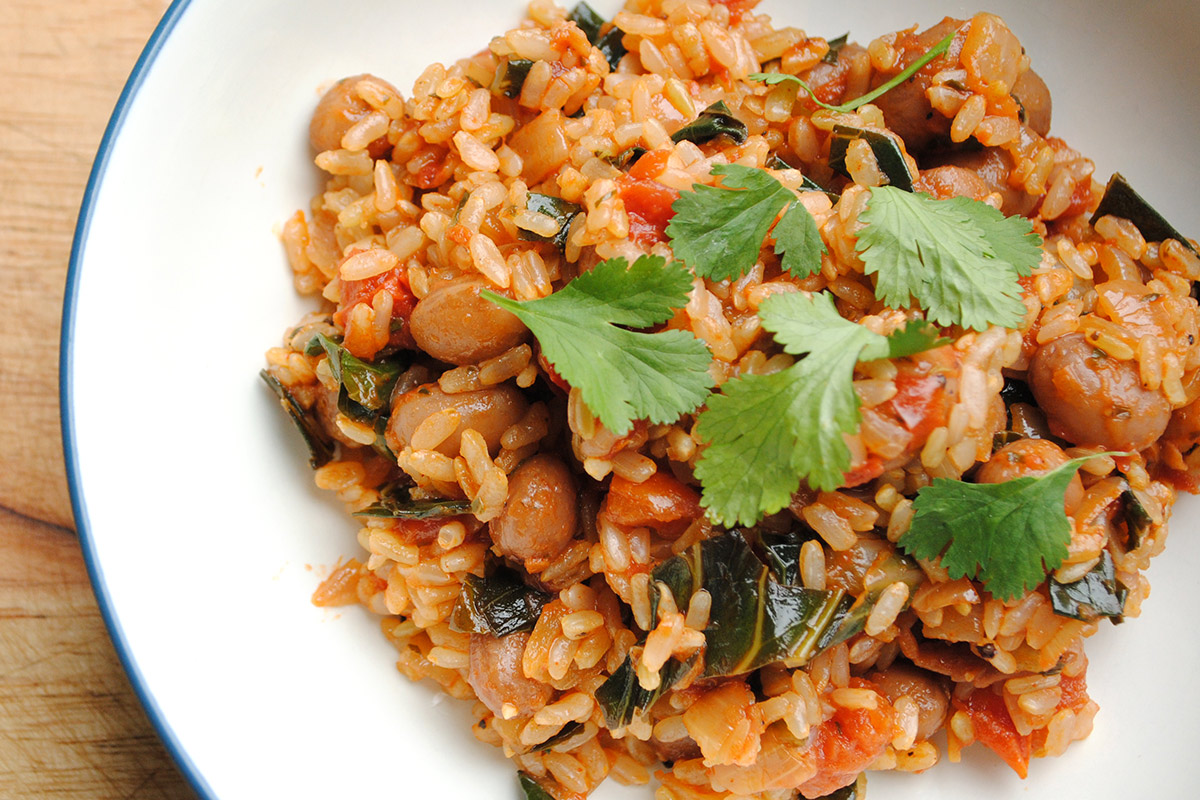 Beans and Rice with Collard Greens : Foodwise