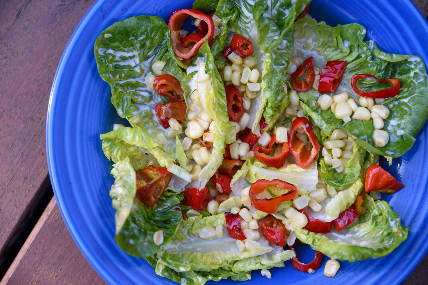 Little Gem Salad with Corn and Jimmy Nardello Peppers : Foodwise