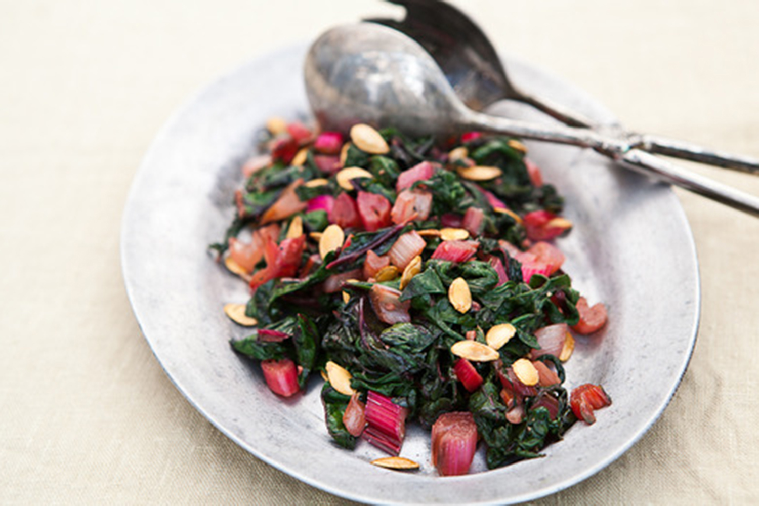 Rainbow Chard with Squash Seeds : Foodwise
