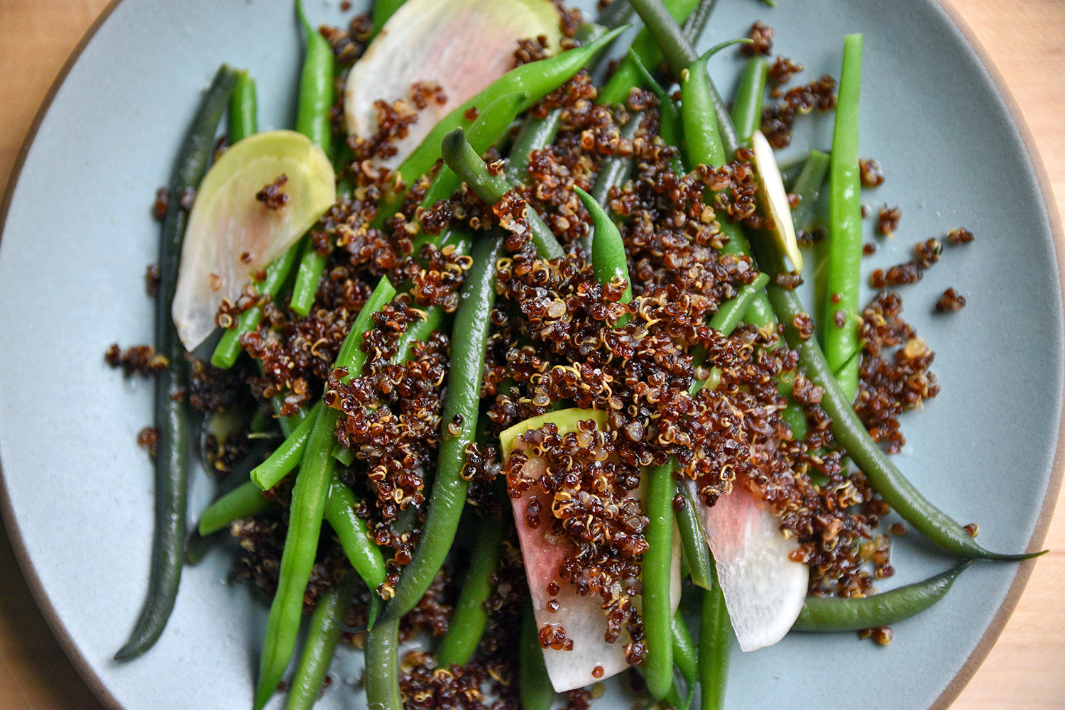 Green Bean, Watermelon Radish, and Crunchy Quinoa Salad : Foodwise